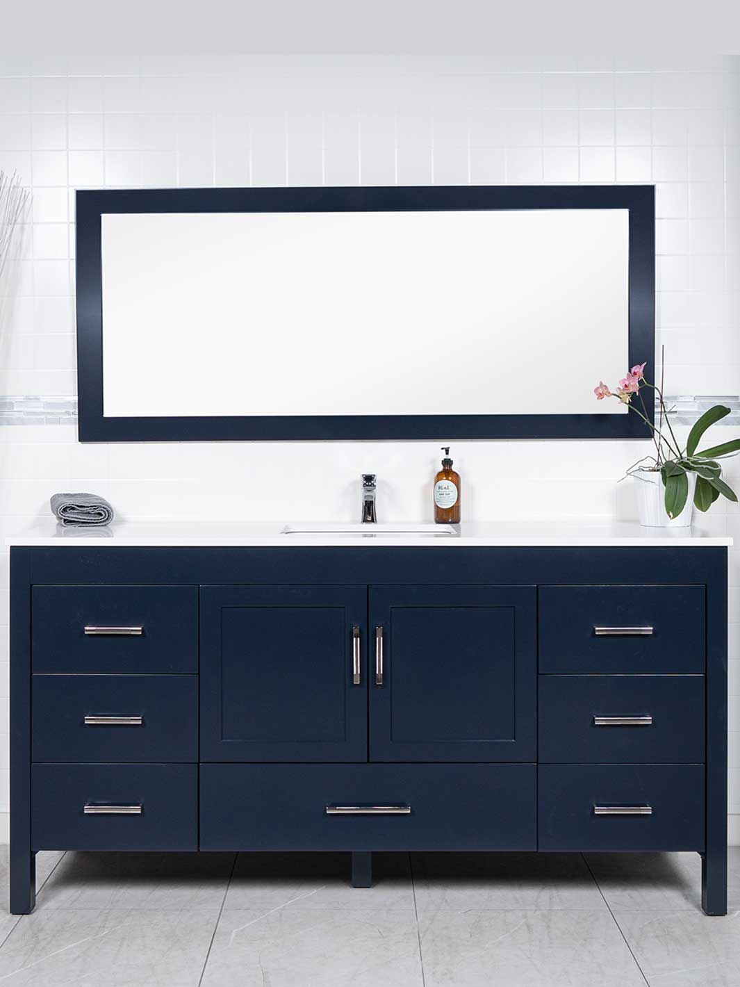 Large Bathroom Vanity Single Sink - Style 7468 – modernbathrooms.ca