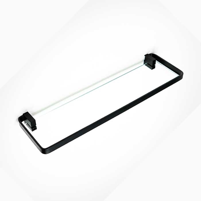 Glass Shower Shelf in Matte Black